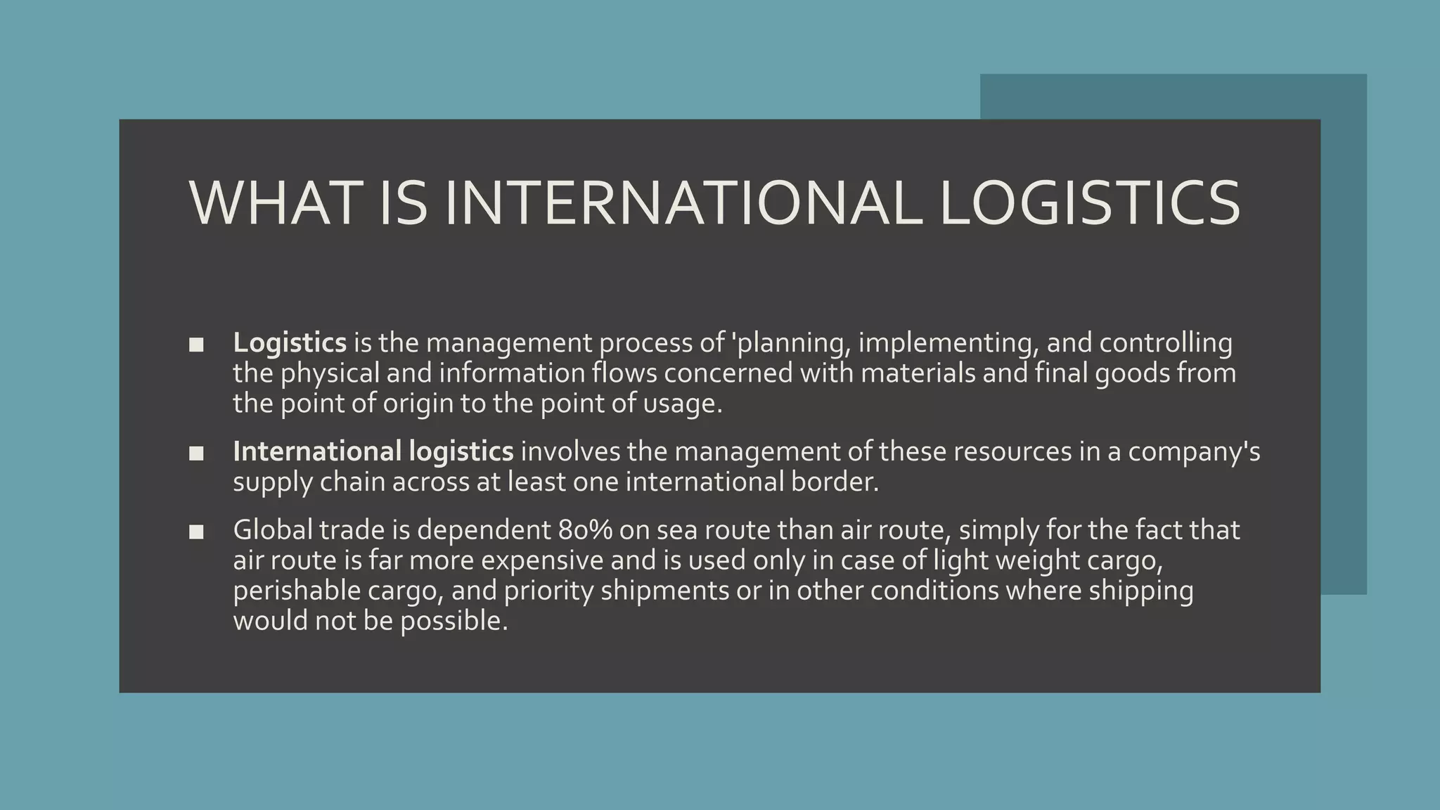 Internation Logistics | PPT