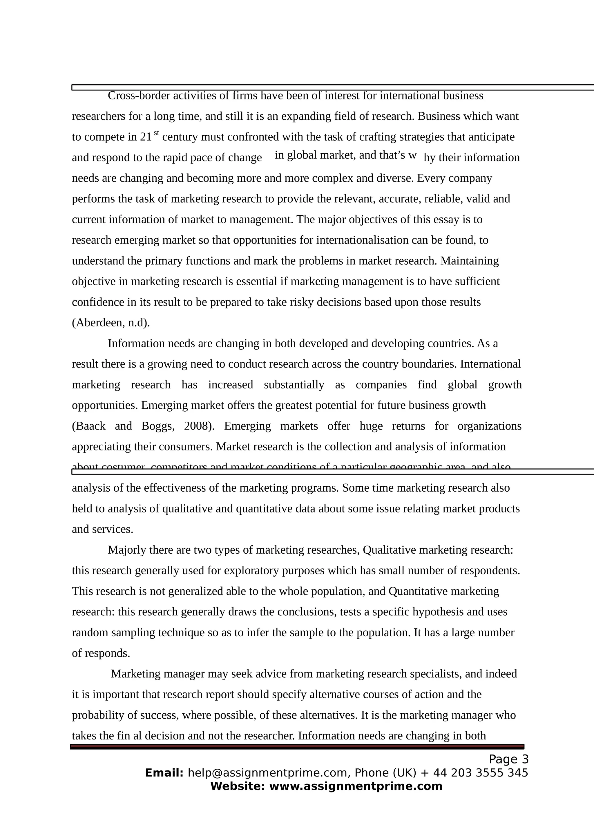 International Marketing Research Assignment Sample | PDF