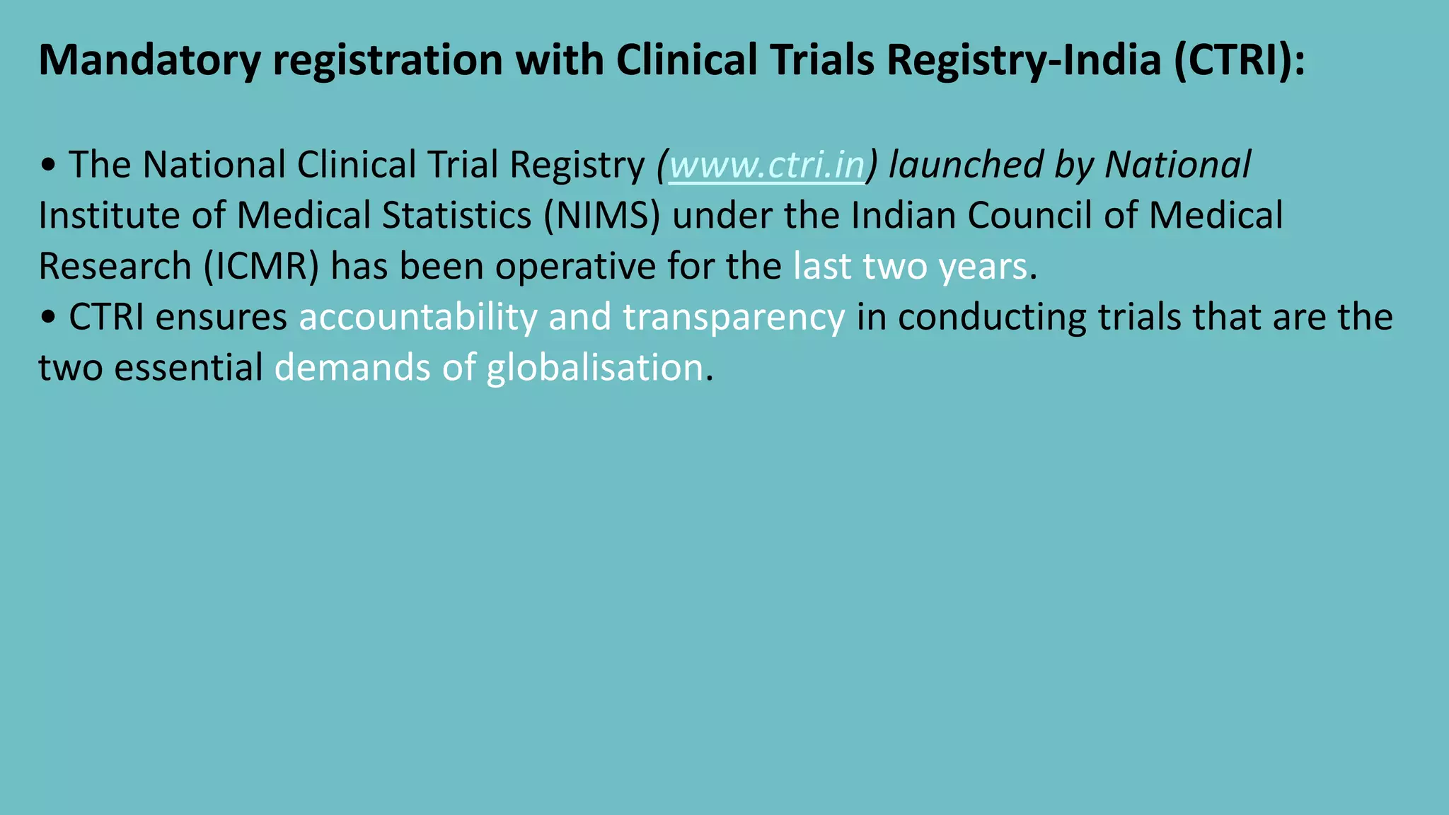 clinical trial Management with ethics committee | PPTX