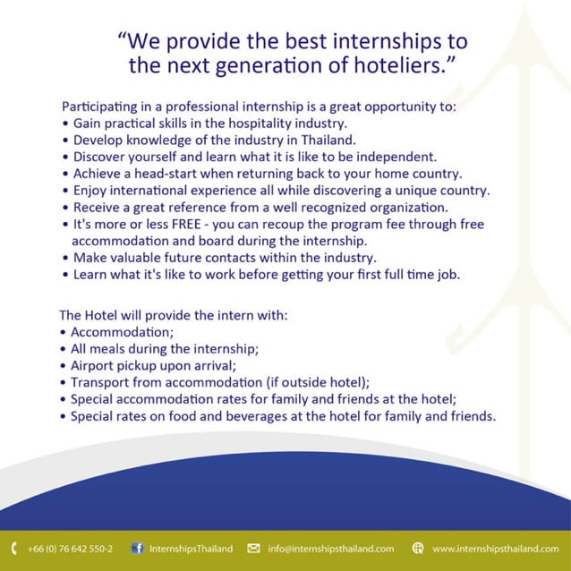 Hospitality Internships in Thailand | PDF