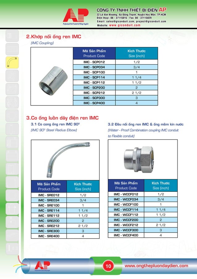 Internediate metal conduit imc steel conduit- ống thép luồn dây điện ...