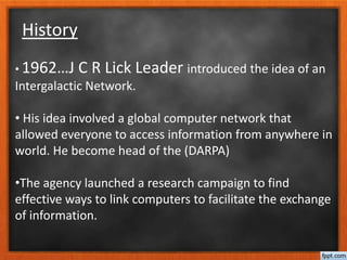 Internet .....History to till now | PPT | Free Download