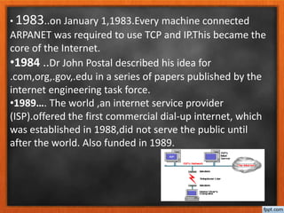 Internet .....History to till now | PPT | Free Download