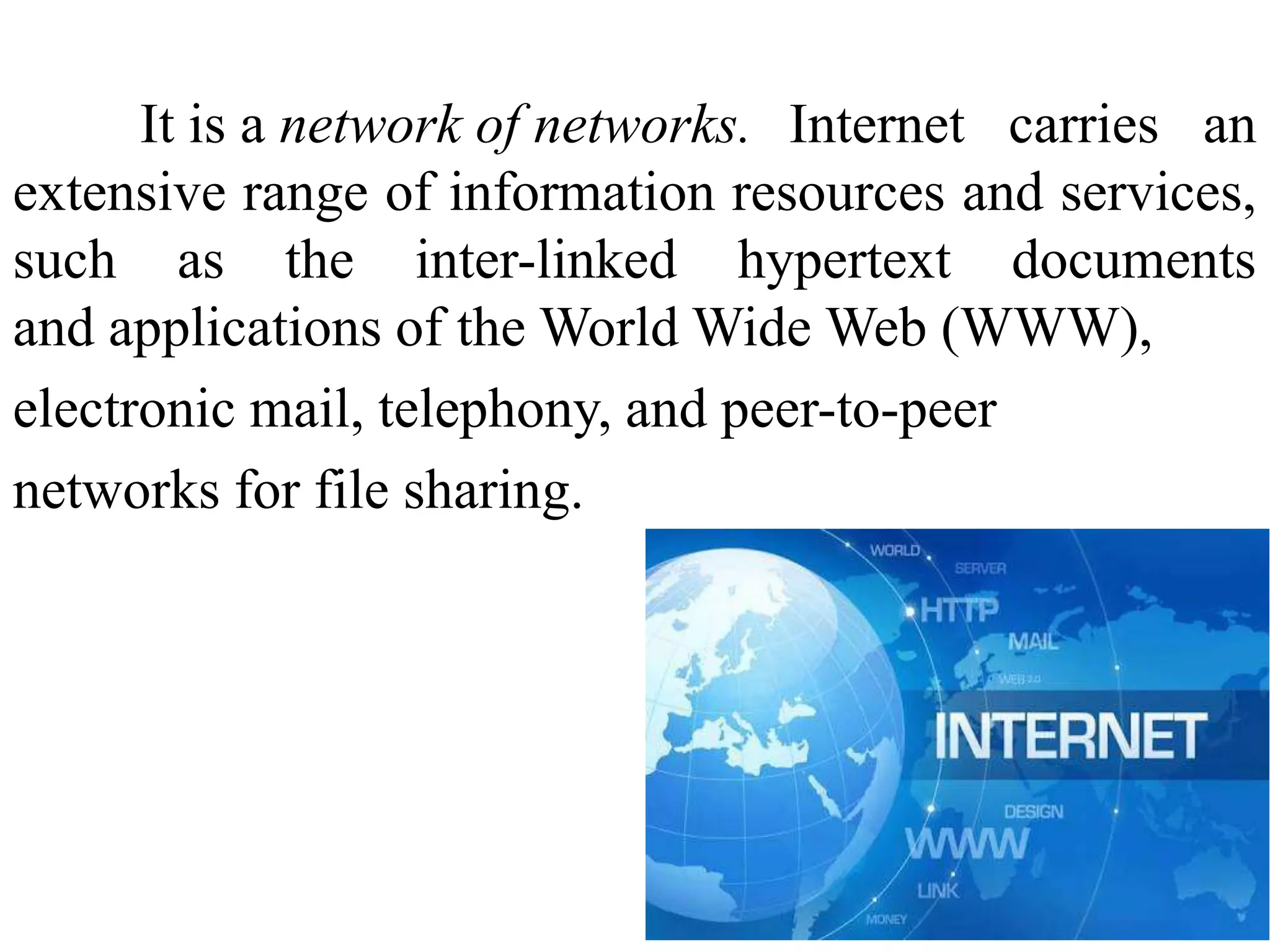 Overview of Internet | PPT