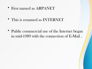 Internet, Types of Internet, History and Uses | PPTX