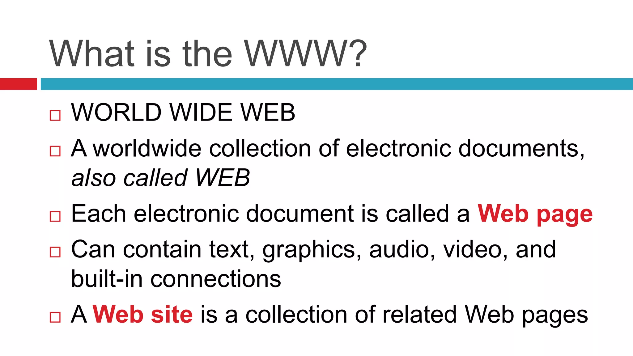 Internet basics | PPTX | Internet for Beginners | Internet