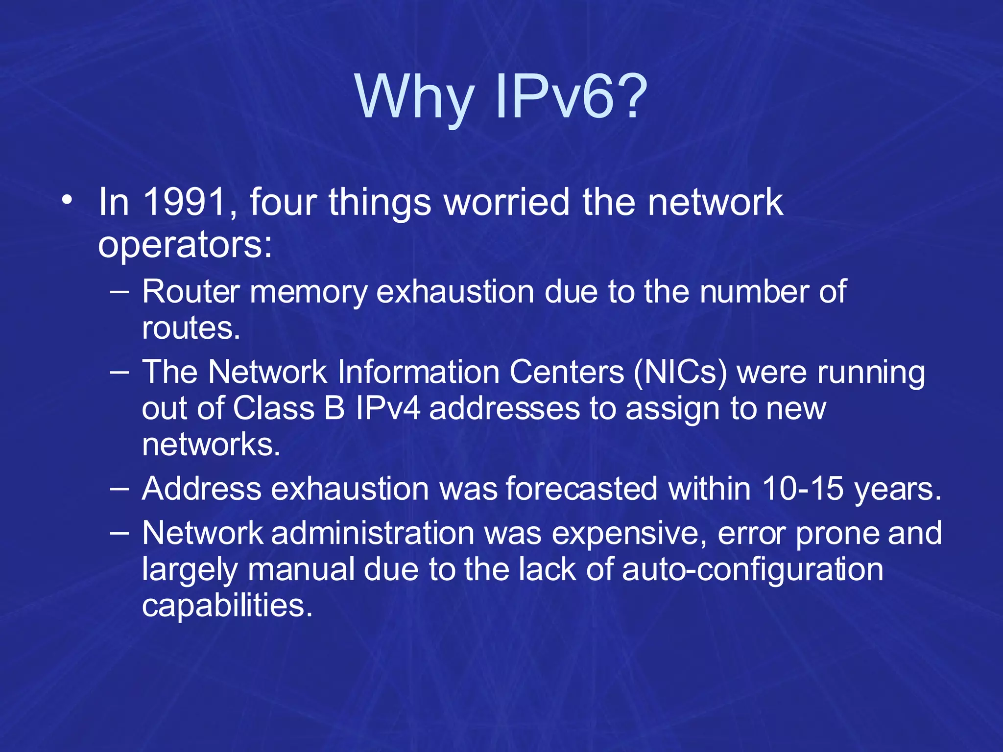 Internet Protocol Version 6 | PPT