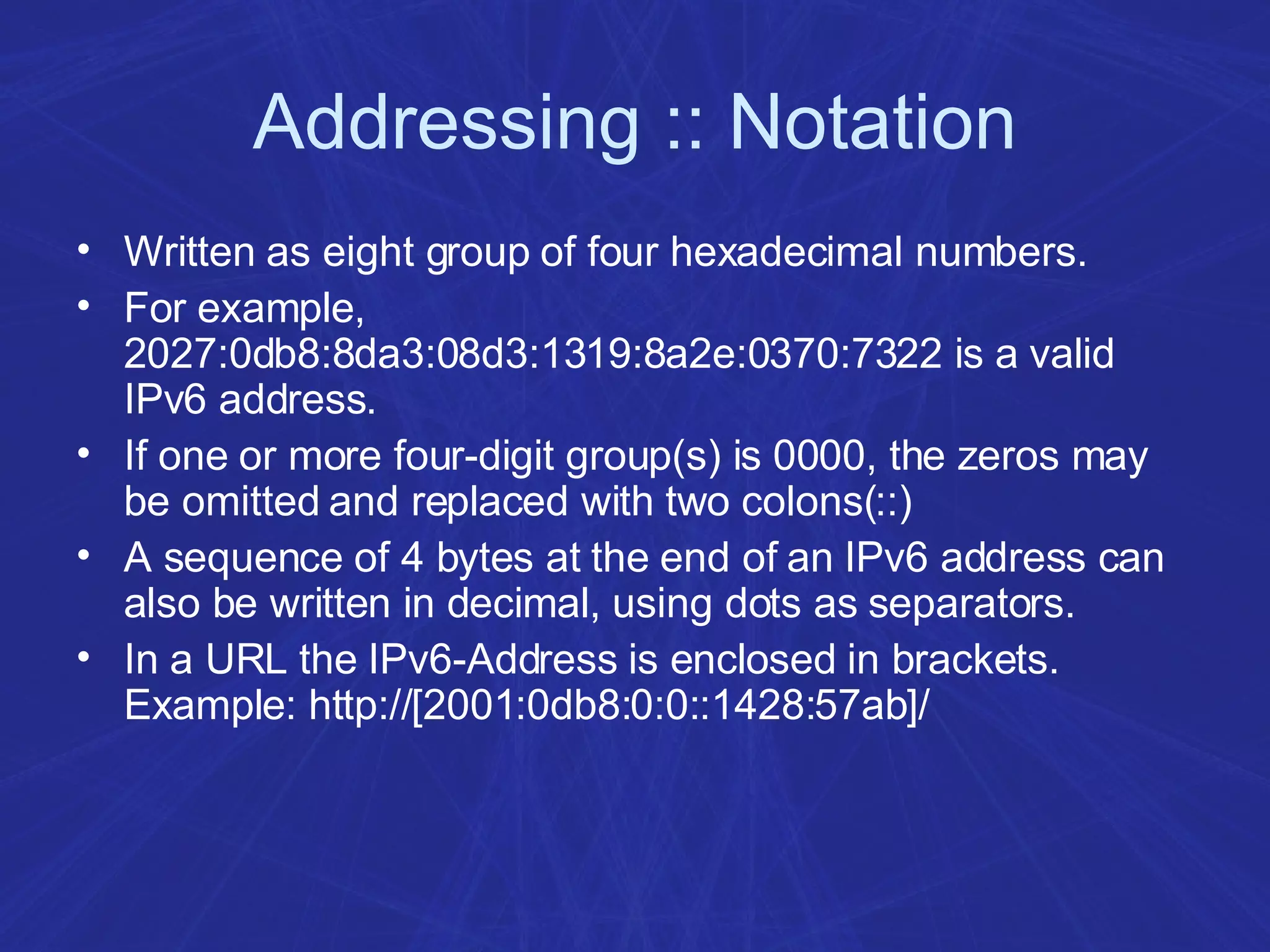 Internet Protocol Version 6 | PPT