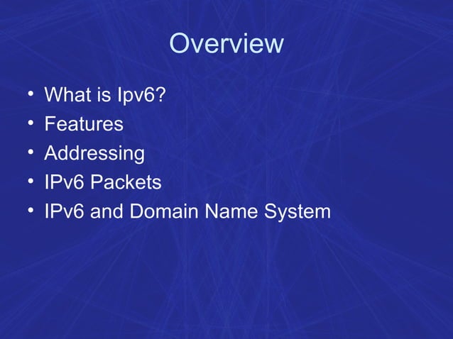 Internet Protocol Version 6 | PPT