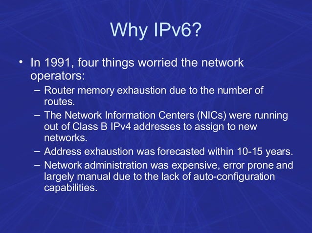 Internet Protocol Version 6 | PPT
