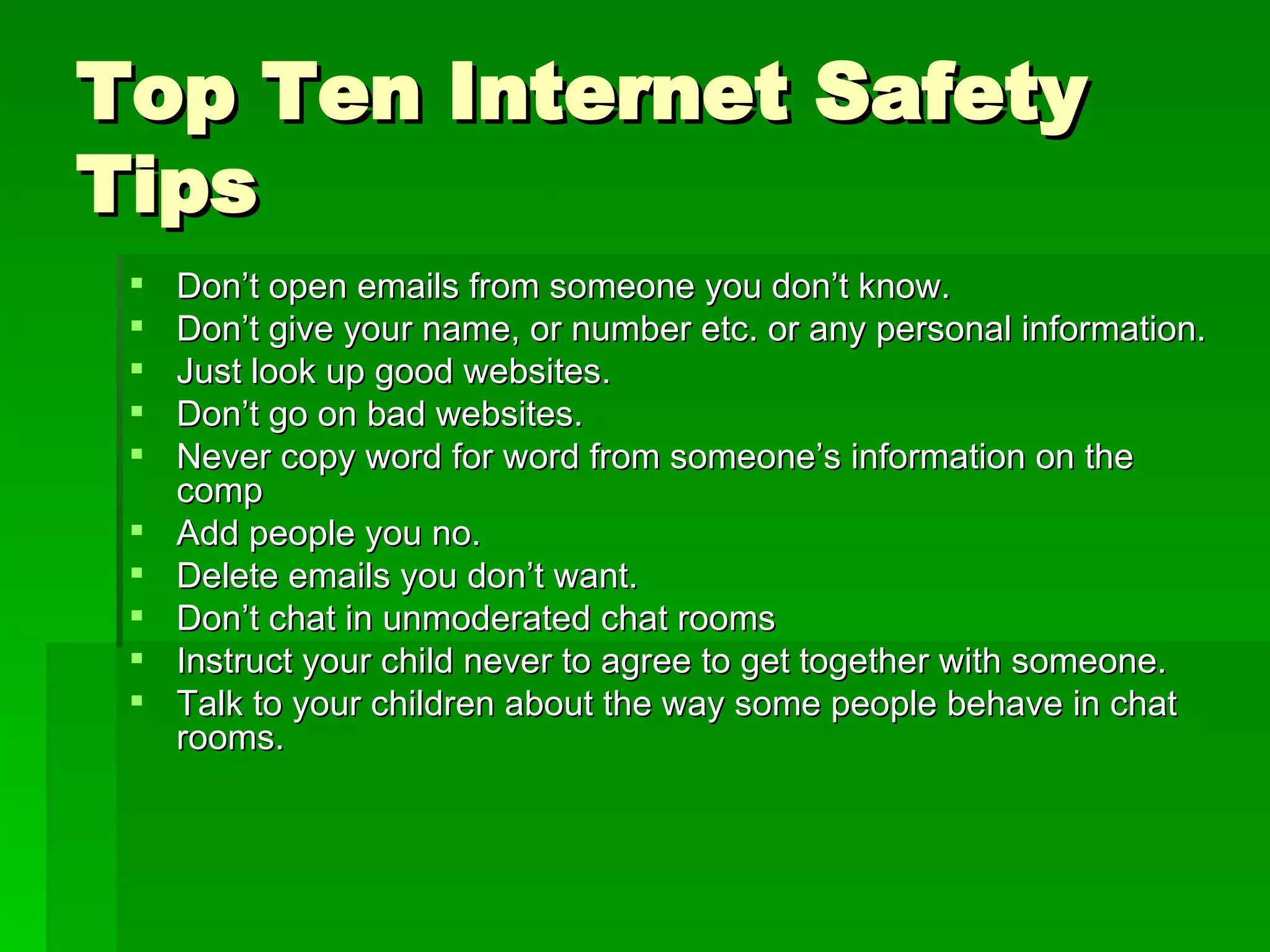 Internet Safety Presentation | PPT