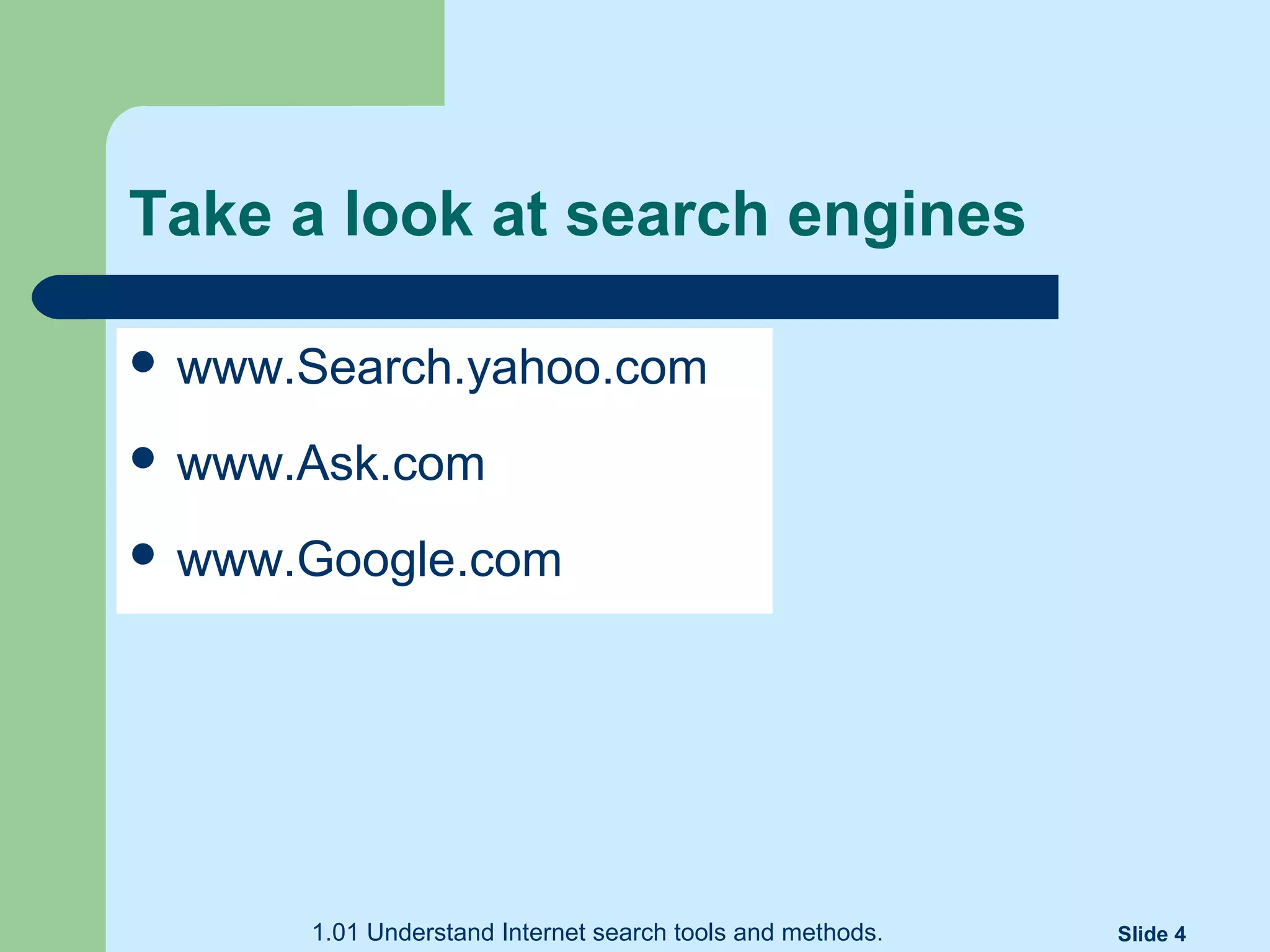 Internet search-tools | PPT