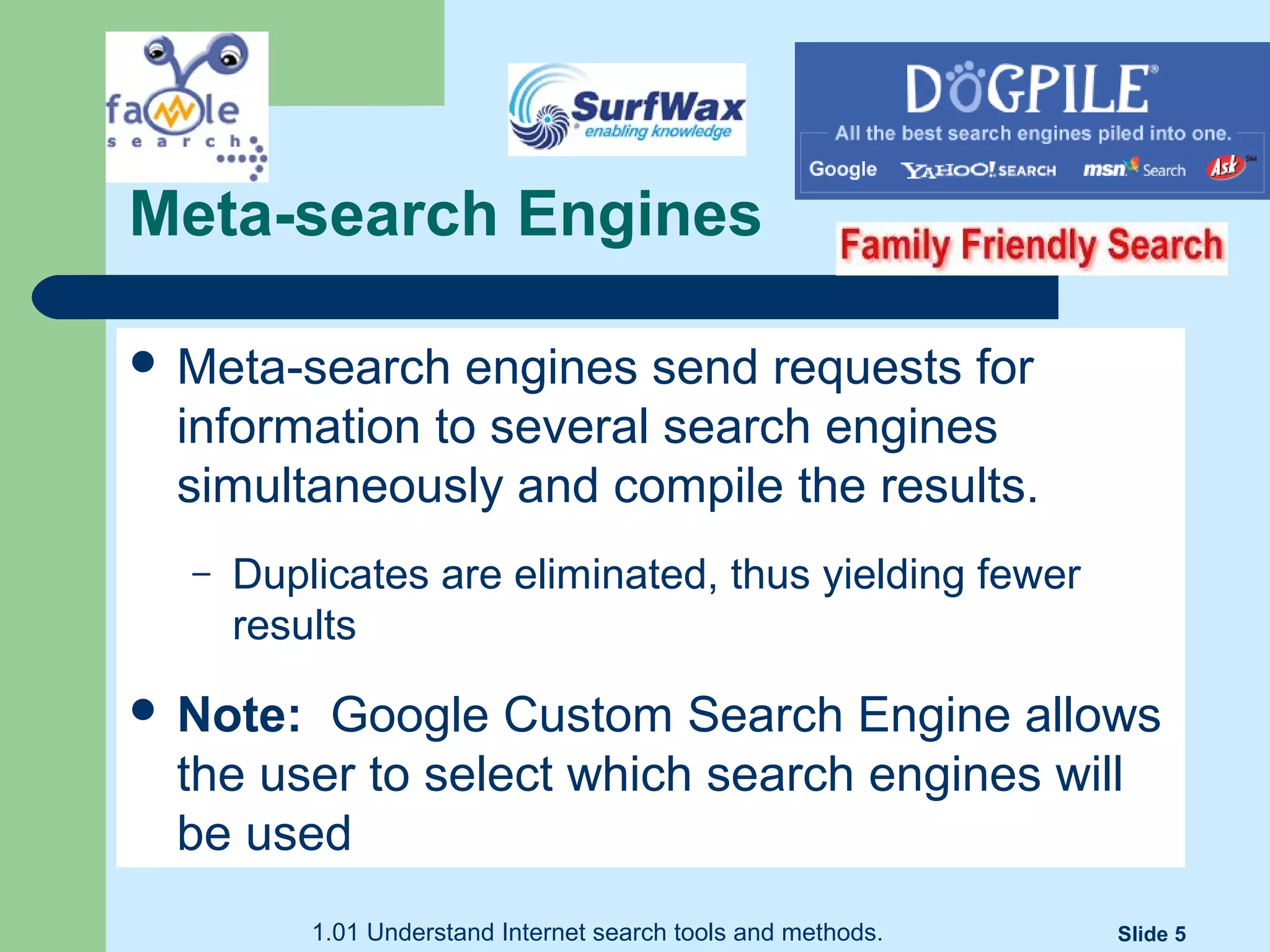 Internet search-tools | PPT
