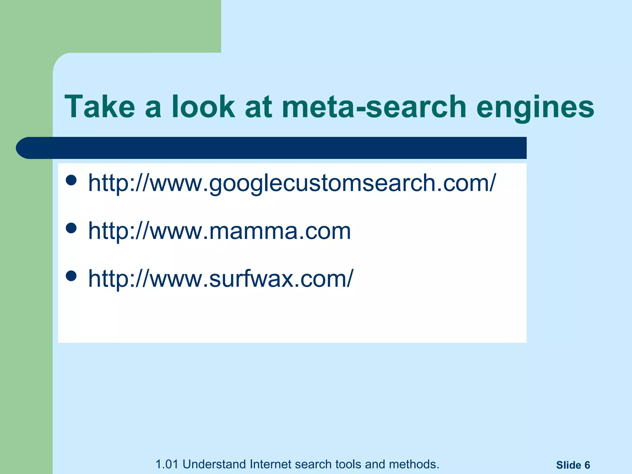 Internet search-tools | PPT