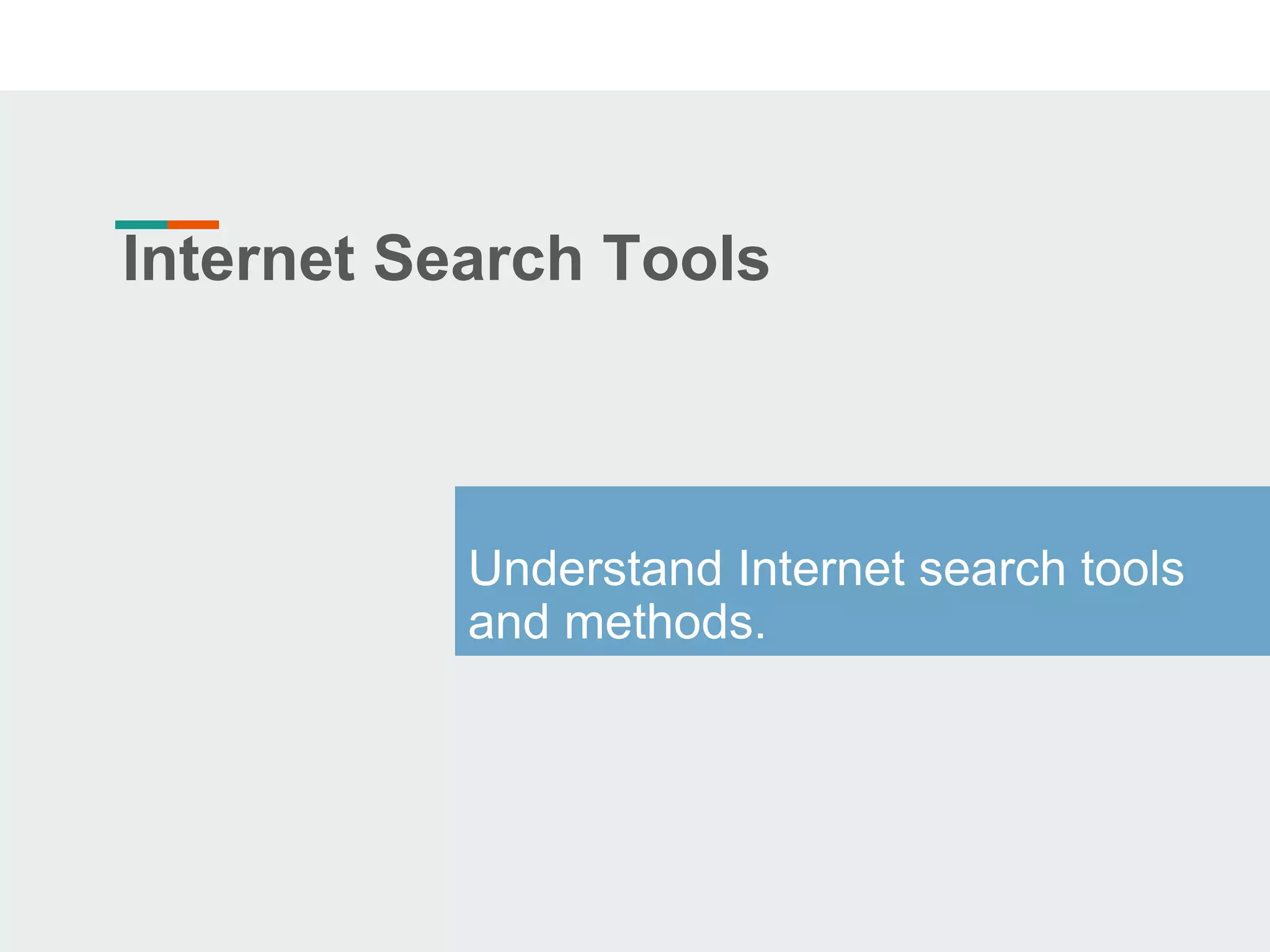Internet search-tools | PPT