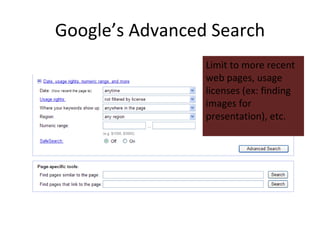 Internet Search Tips (Google) | PPT