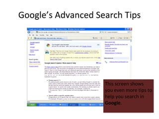 Internet Search Tips (Google) | PPT