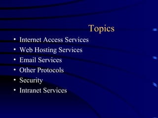 Internet Services Update Presentation | PPT