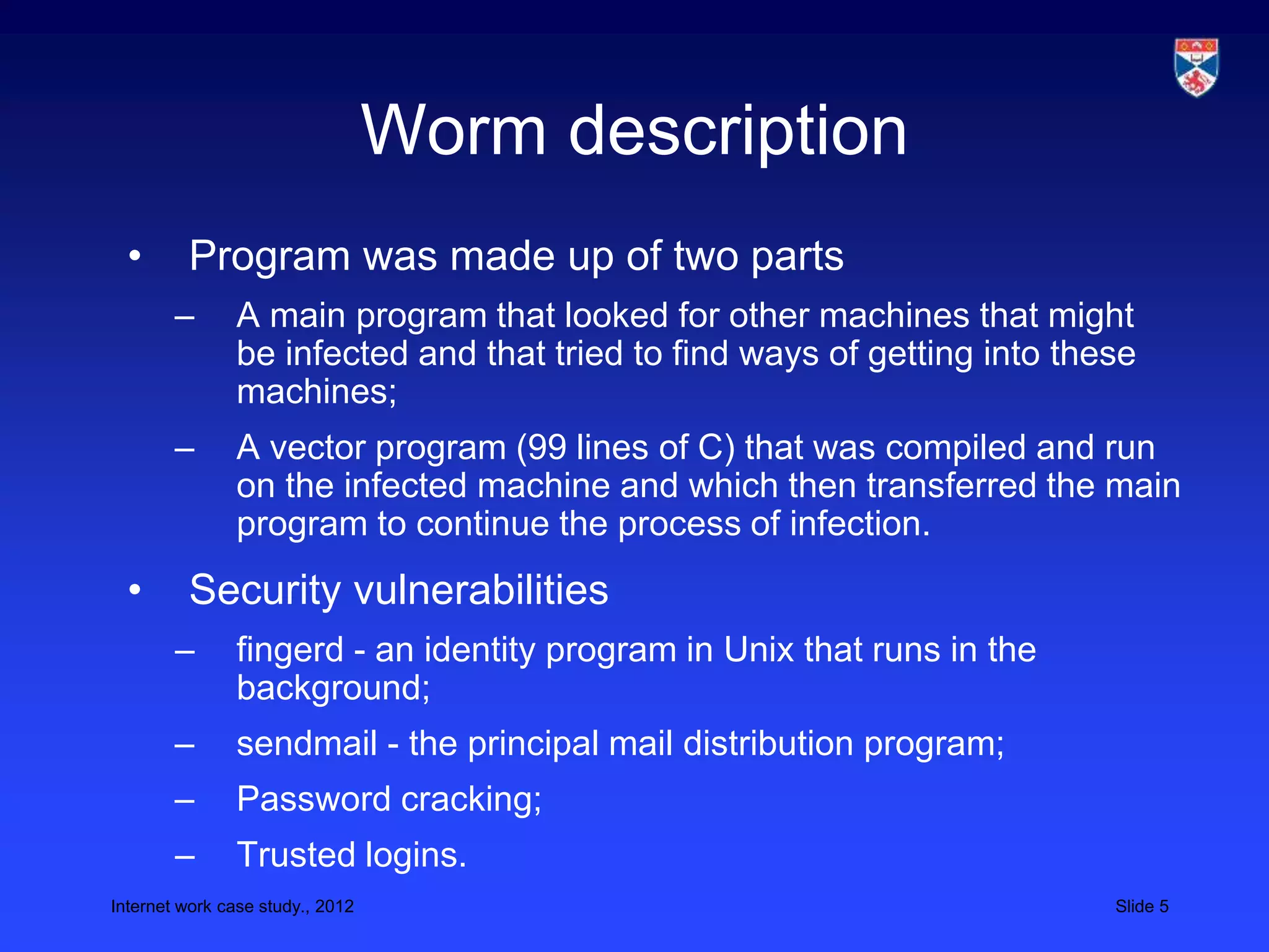 Internet worm-case-study | PPTX | Information and Network Security ...