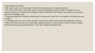 Introduction to internet and its applications | PPTX