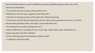 Introduction to internet and its applications | PPTX