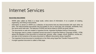 Introduction to internet and its applications | PPTX