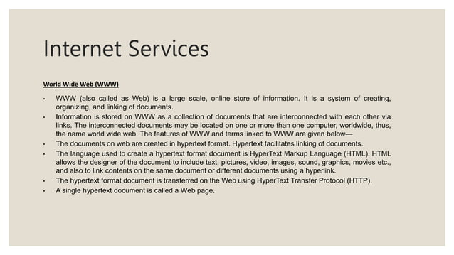 Introduction to internet and its applications | PPTX | Email | Internet