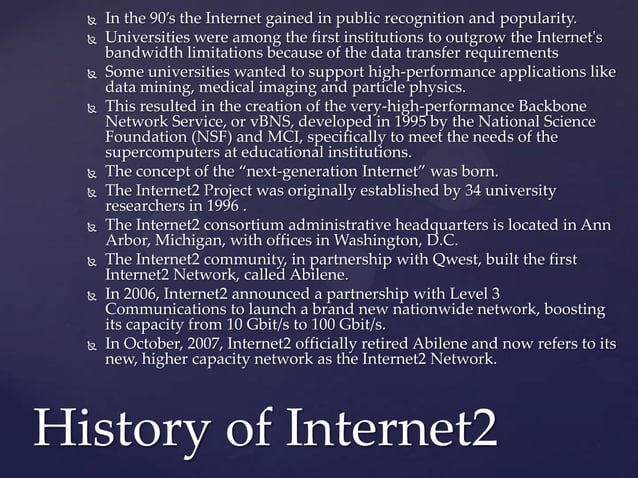Internet2 slide 1 (main slide) | PPT