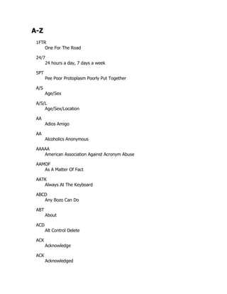 Internet acronyms dictionary | PDF