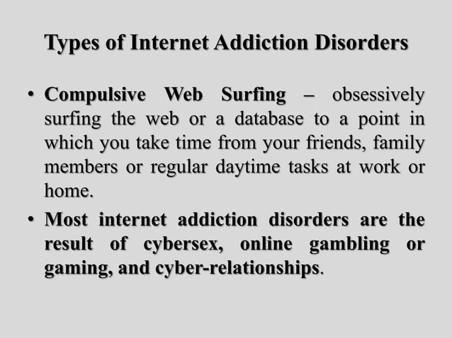 Internet Addiction | PPTX | Internet for Beginners | Internet