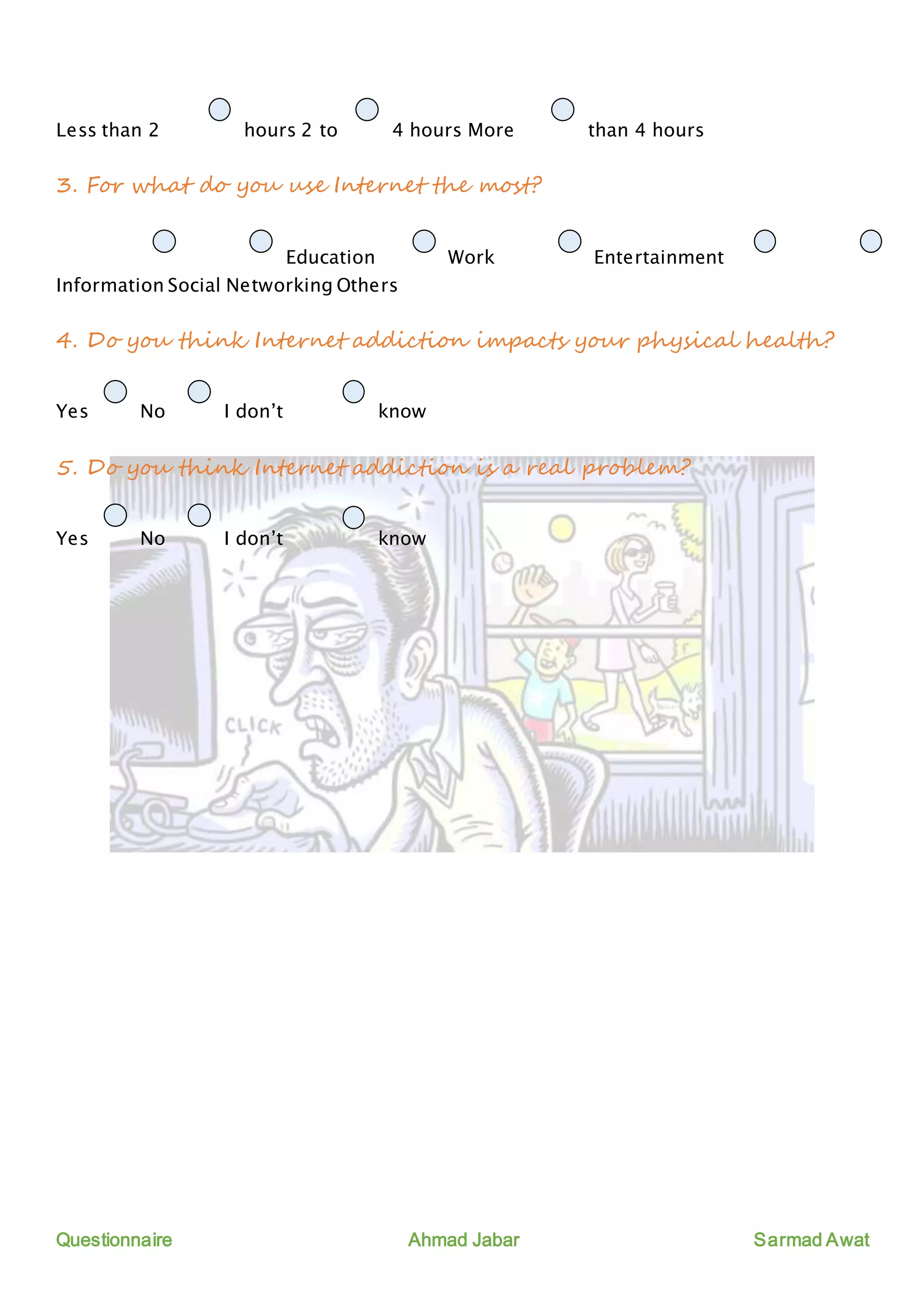 Internet Addiction Questionnaire | DOCX