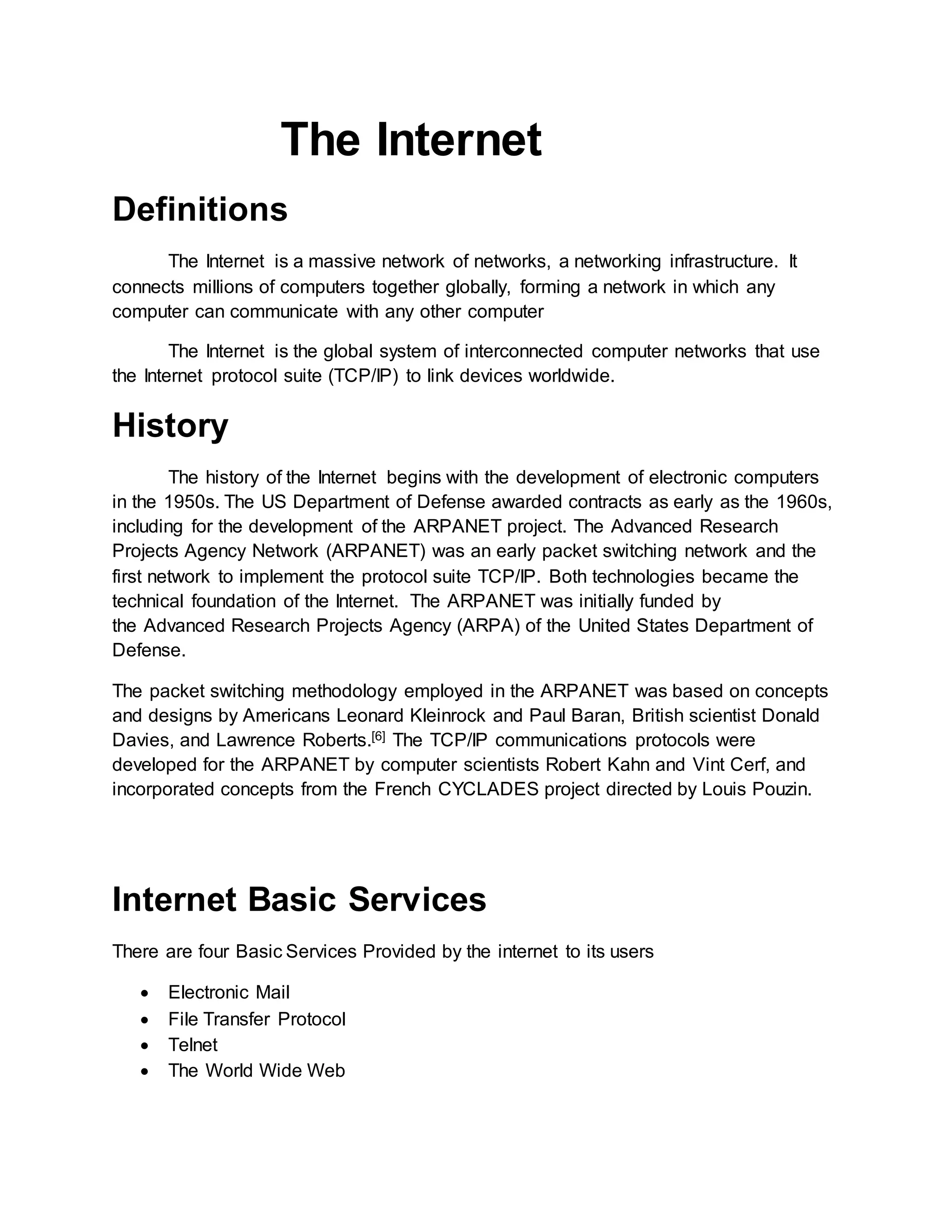 Internet advantages and disadvantages | DOCX