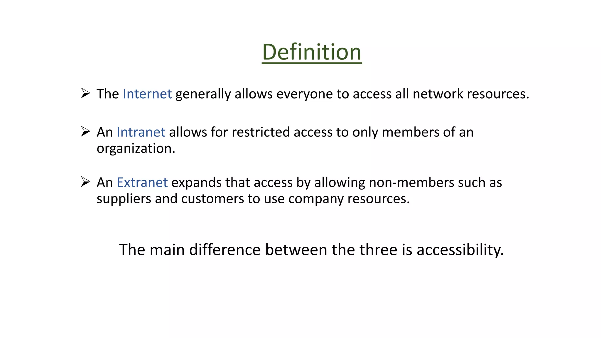 Internet and intranet | PPTX