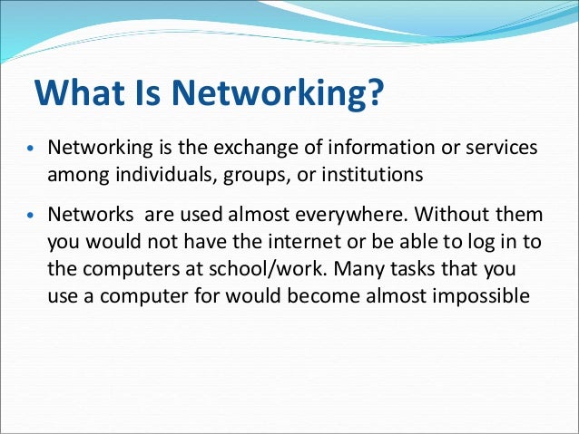 Internet and Networking