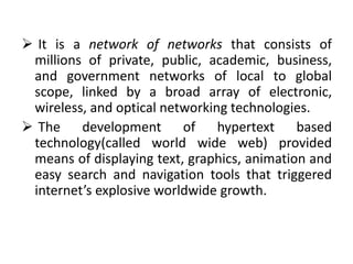Internet and related technologies and erp | PPTX