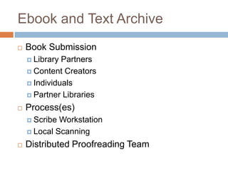 Internet Archive and Open Library | PPTX