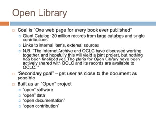 Internet Archive and Open Library | PPTX