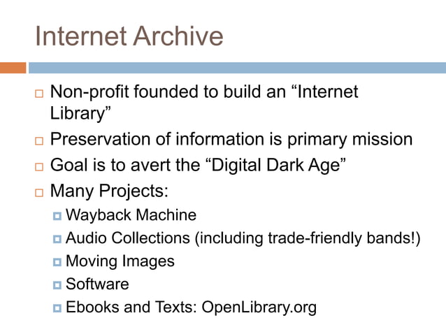 Internet Archive and Open Library | PPT
