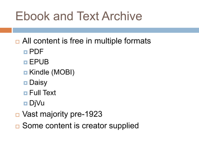 Internet Archive and Open Library | PPT