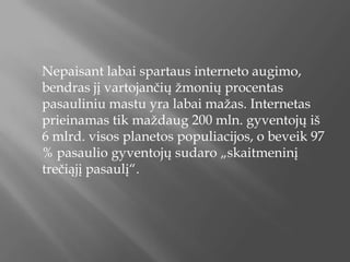 Internetas ir elektroninis paštas | PPTX