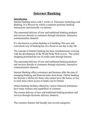 Internet banking | DOC | Internet | Computing