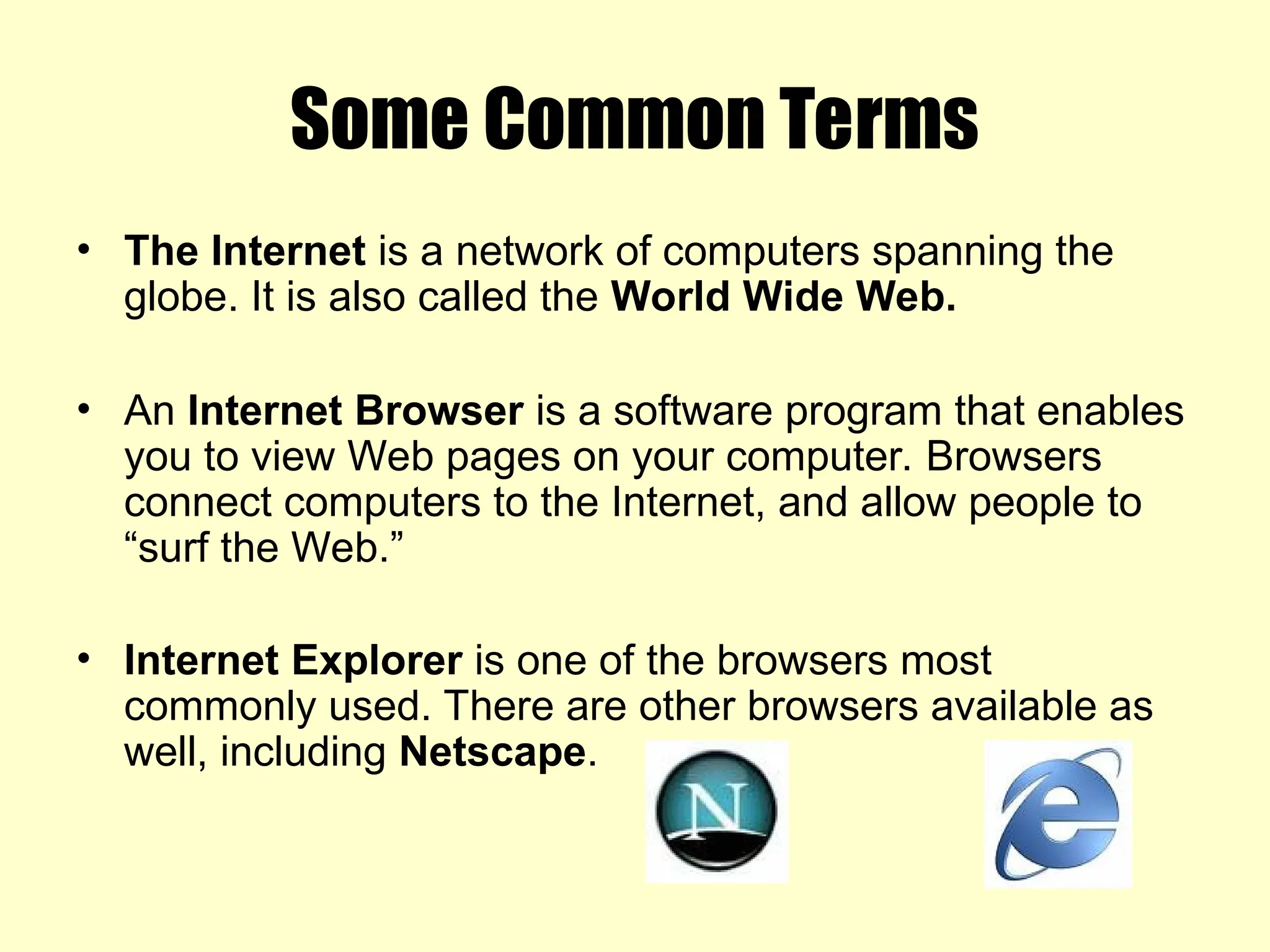 Internet Basics Powerpoint.ppt for new user | PPT