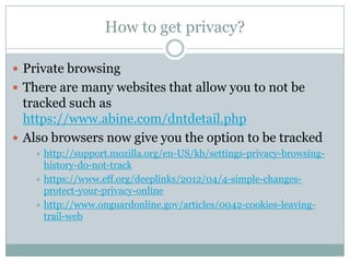 Internet browsing tracking | PPTX