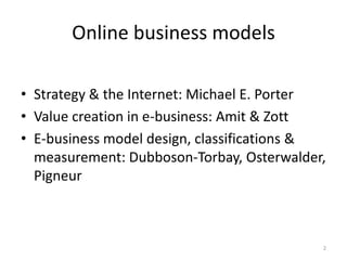 Internet business models | PPTX