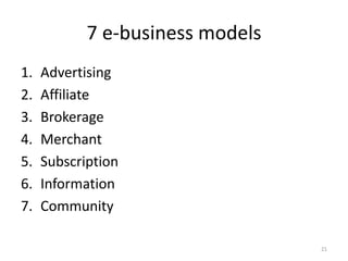 Internet business models | PPTX