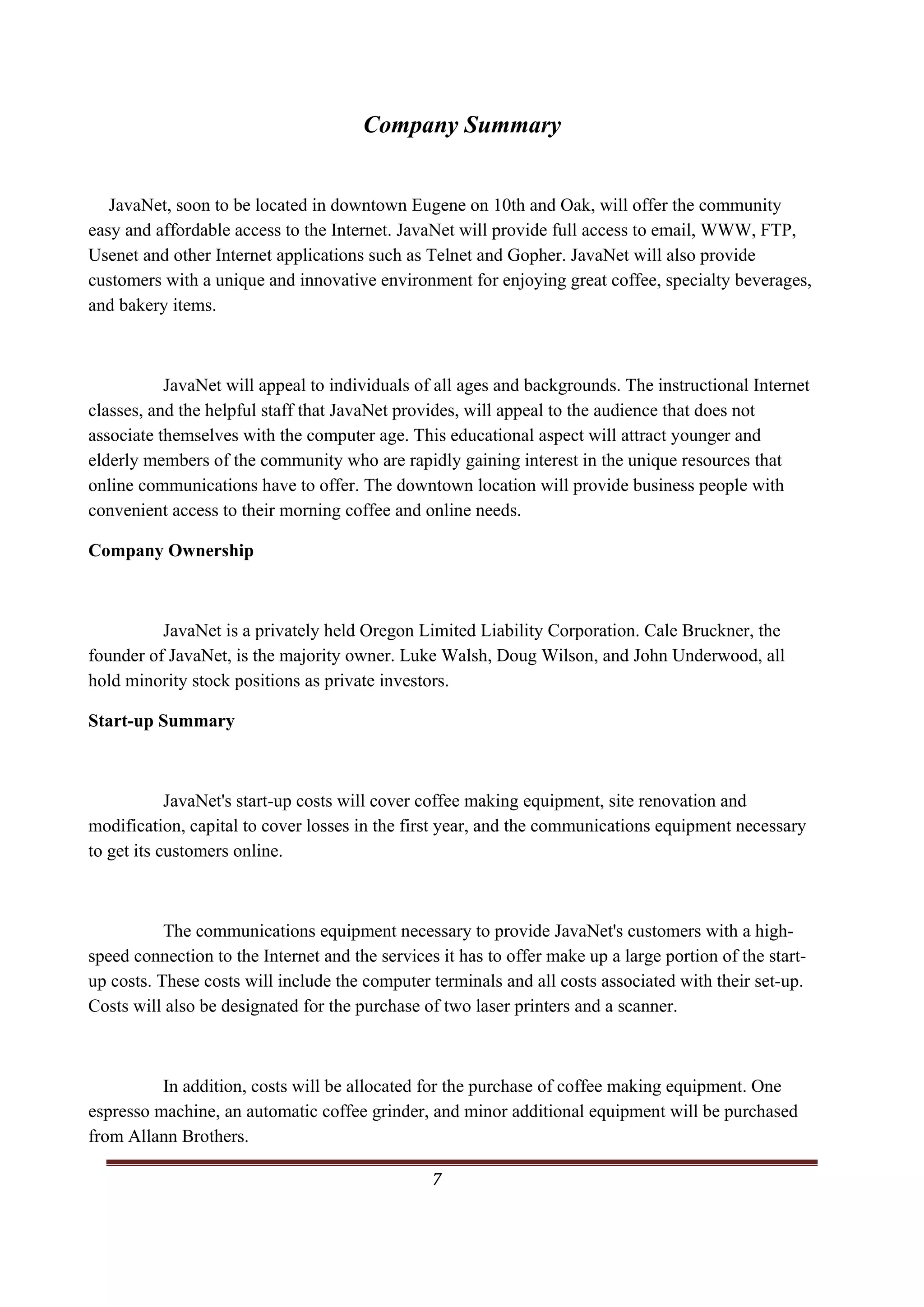 Internet cafe business plan 1 | PDF