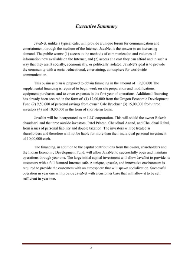 Internet cafe business plan 1 | PDF