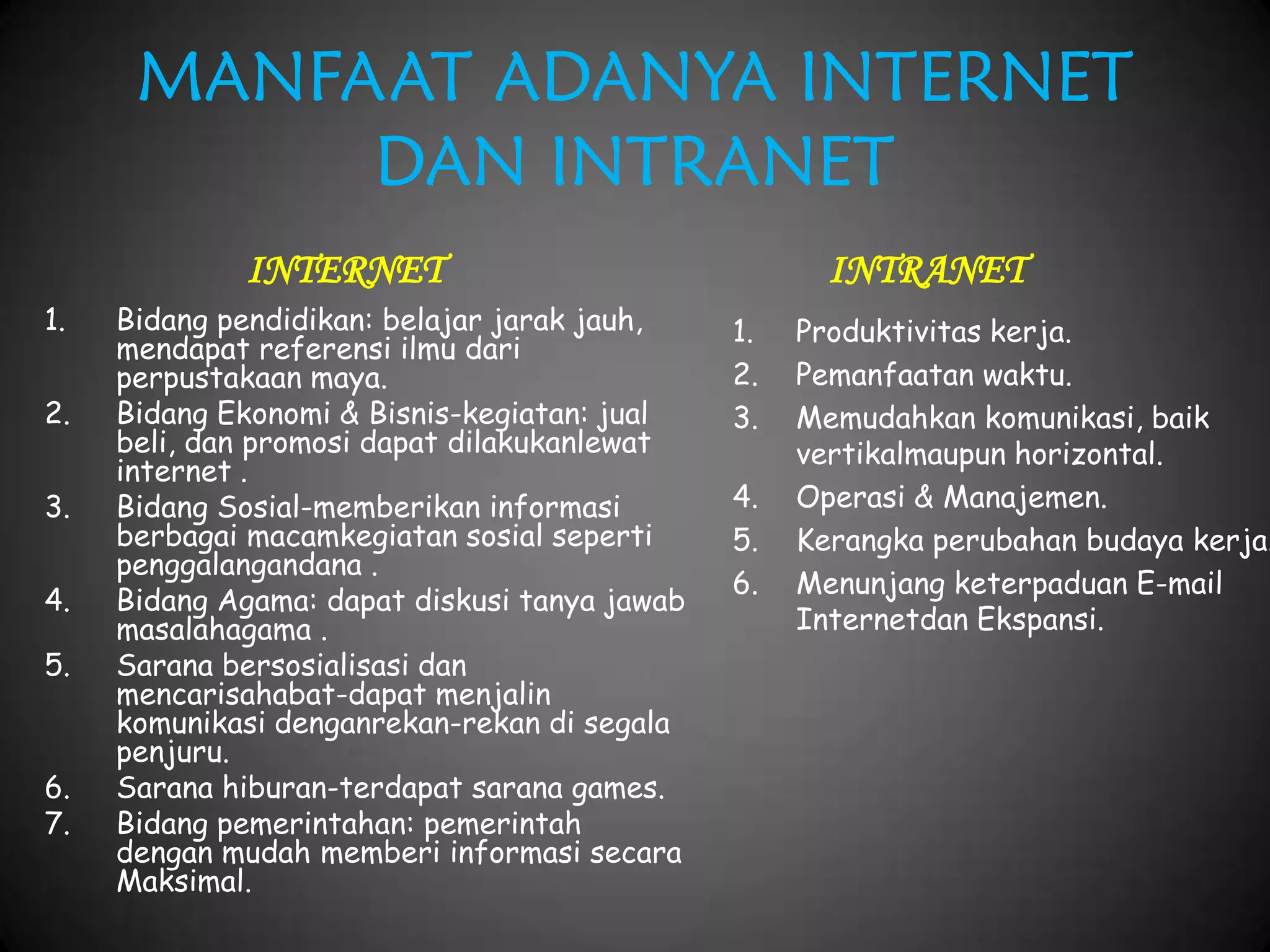 Internet dan intranet | PPTX