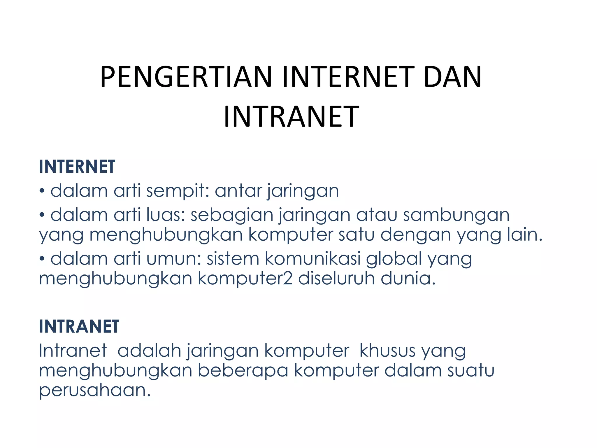Internet dan intranet | PPTX