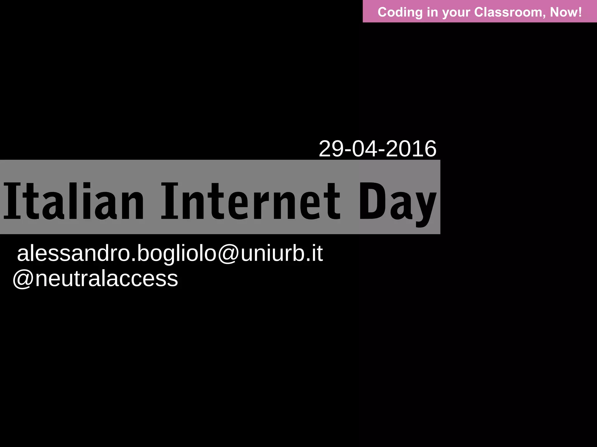 Italian Internet day 2016 | PPT